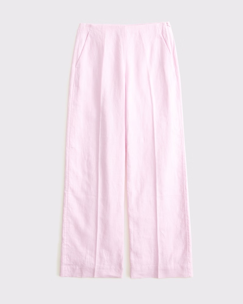 Premium Linen Tailored Ultra Wide Leg Pant - Abercrombie & Fitch