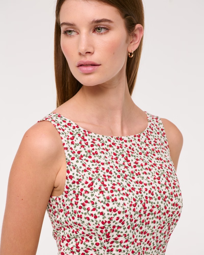 High-Neck Bubble Hem Mini Dress - Abercrombie & Fitch