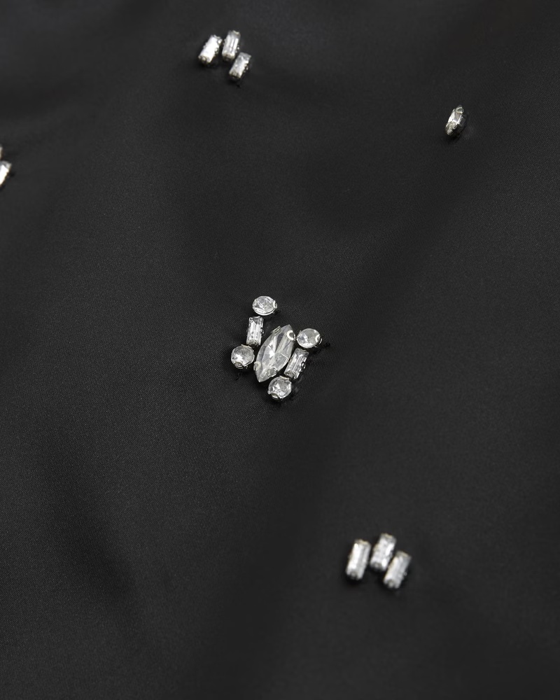 Satin Embellished Open-Back Apron Top - Abercrombie & Fitch