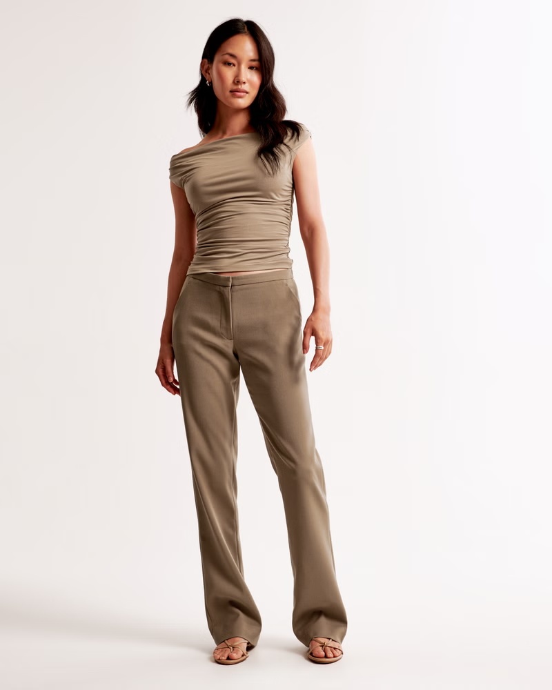 Low Rise Tailored Slim Boot Pant - Abercrombie & Fitch
