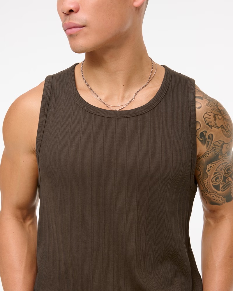 Premium Ribbed Tank - Abercrombie & Fitch