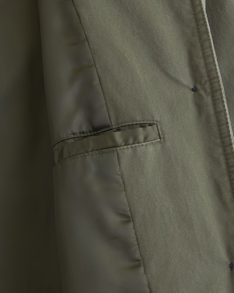 Removable Collar Waxed Mac Coat - Abercrombie & Fitch
